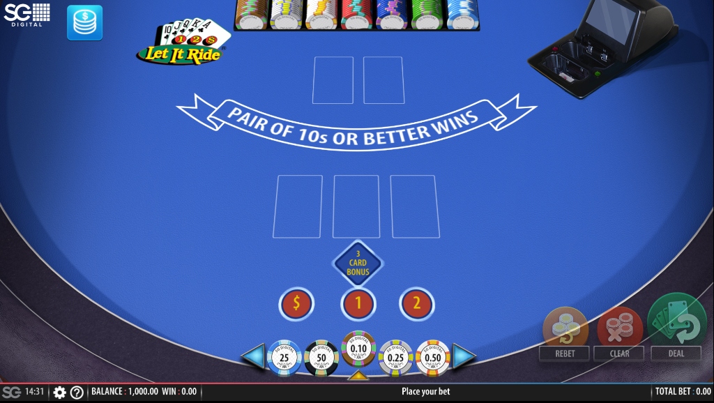 Let It Ride Poker Game Online - Practice & Play