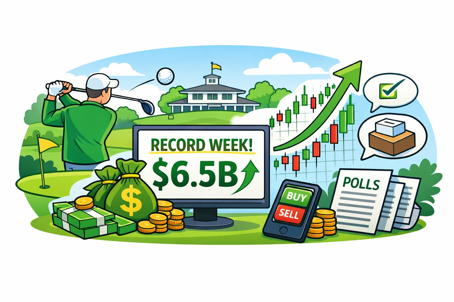 Masters Week Drives $6.5B Prediction Market Surge
